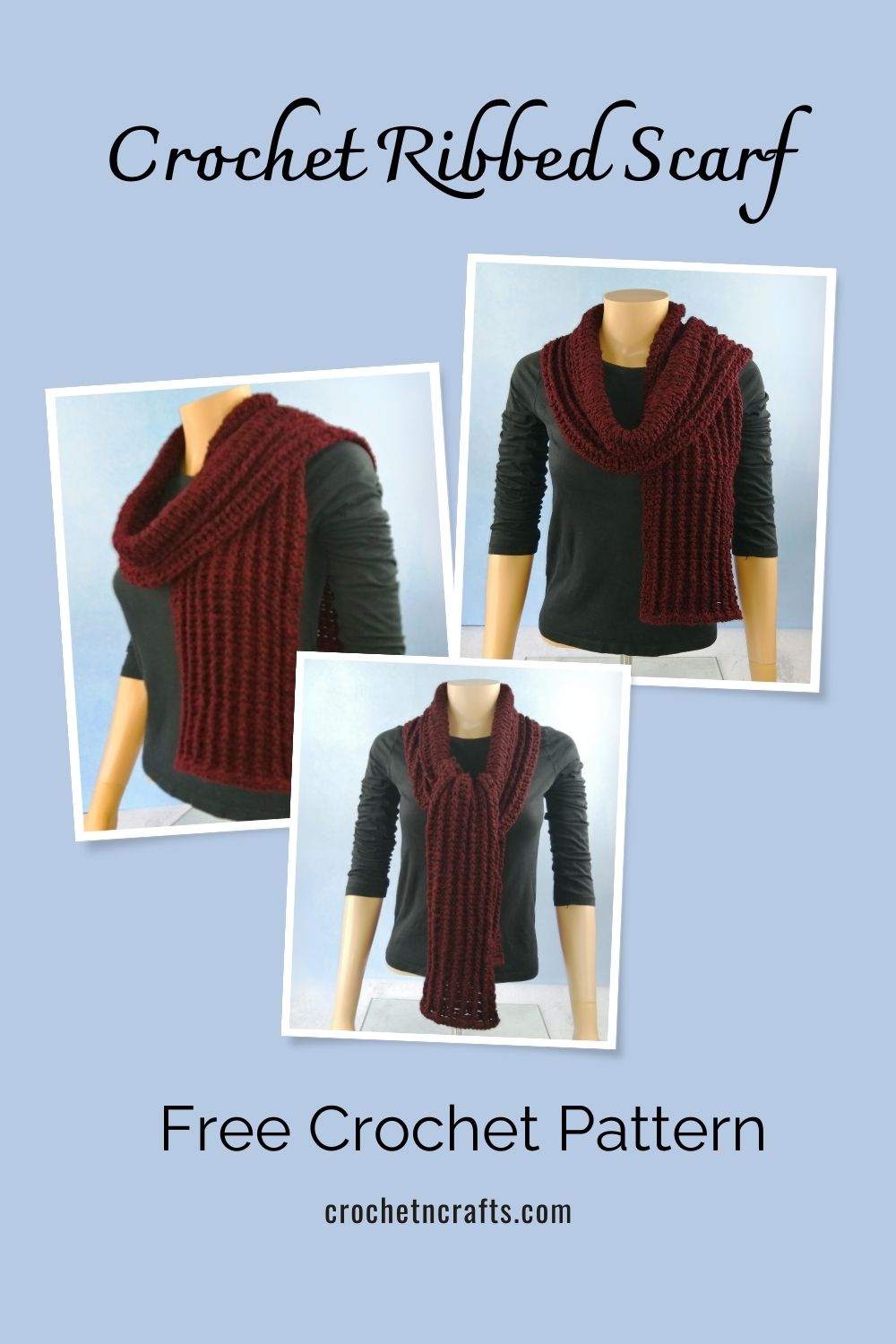 Ribbed Scarf ~ FREE Crochet Pattern