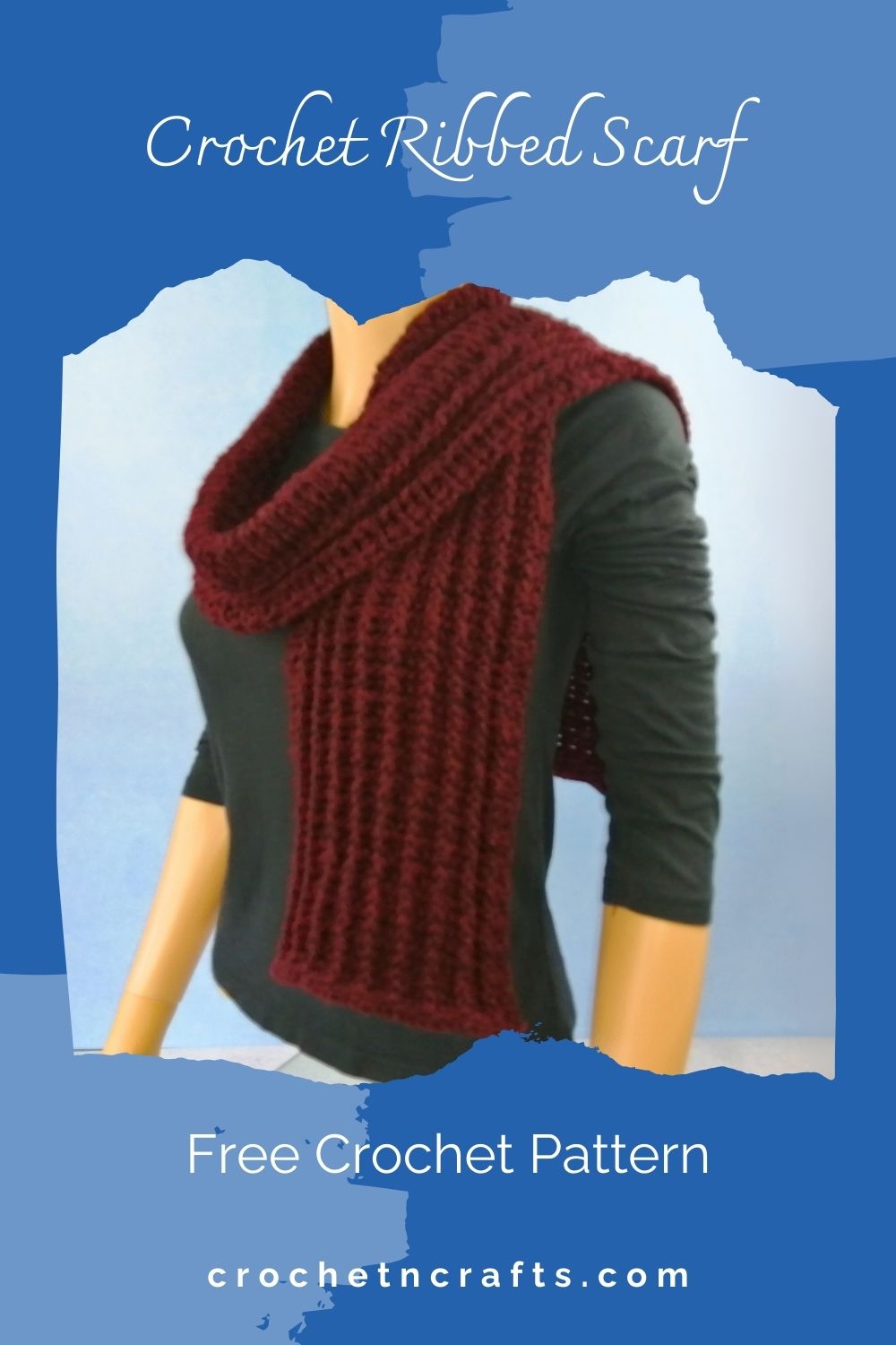 Ribbed Scarf ~ FREE Crochet Pattern