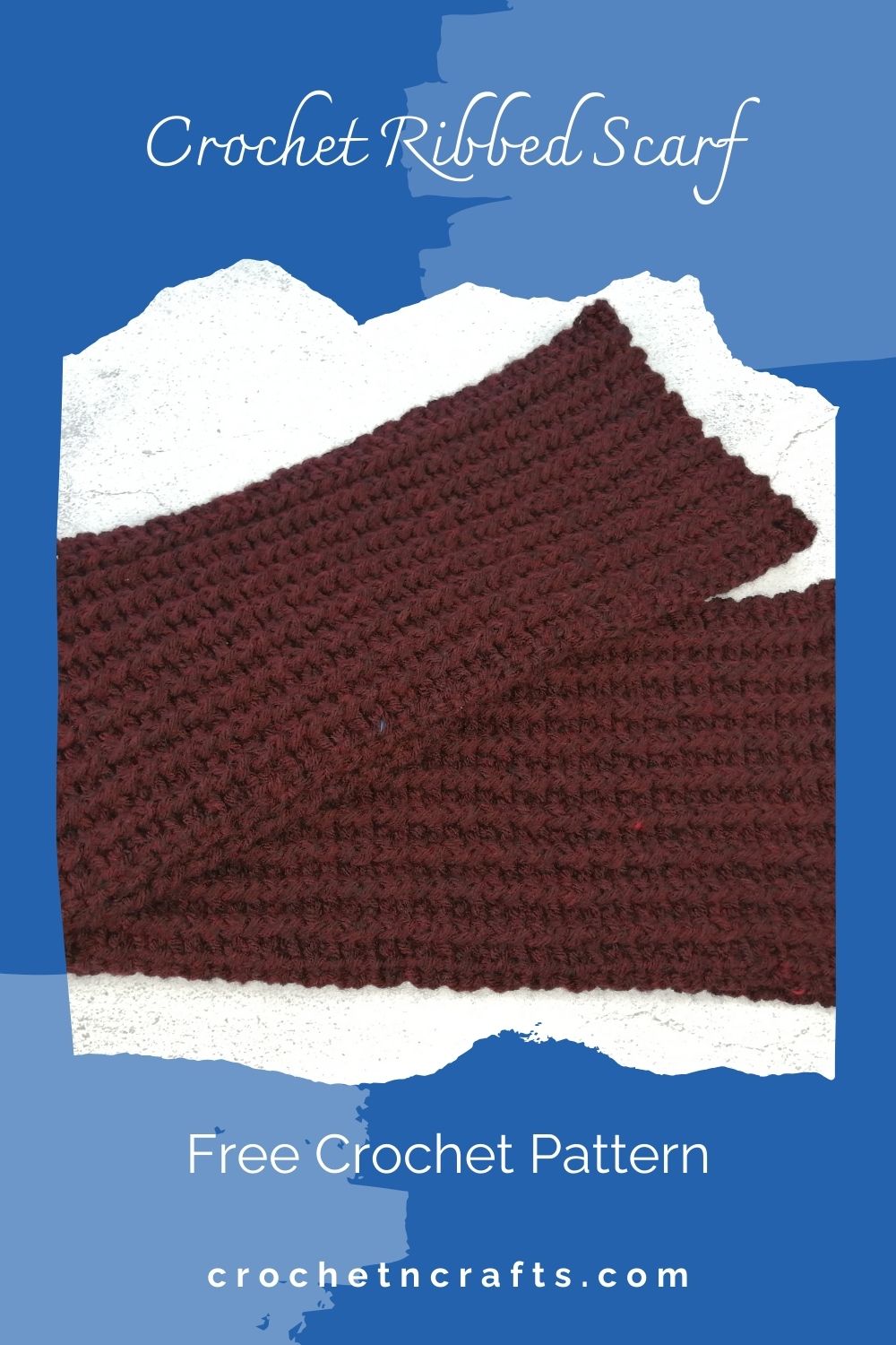 Ribbed Scarf ~ FREE Crochet Pattern