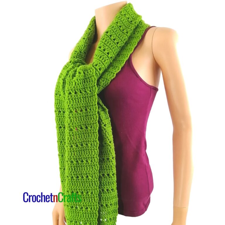 Double Crochet and Cross Stitch Scarf - CrochetNCrafts