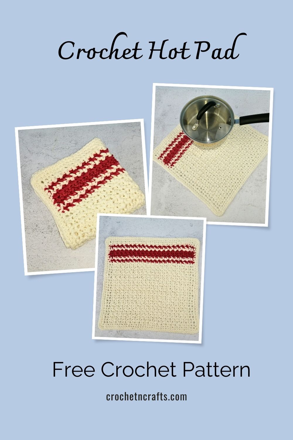 Crochet Hot Pad - Single Crochet Cross Stitch - CrochetNCrafts