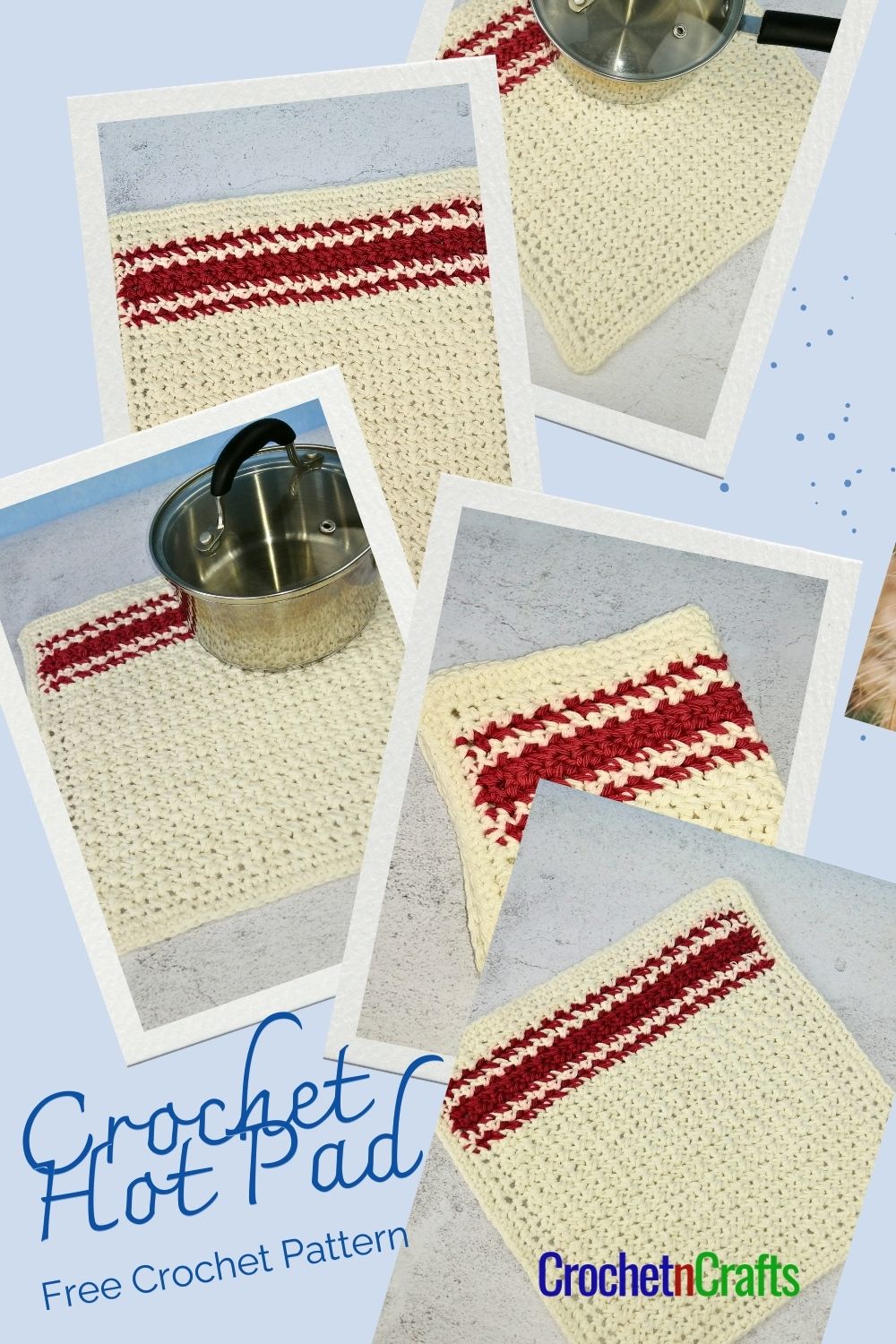 Crochet Hot Pad - Single Crochet Cross Stitch - CrochetNCrafts