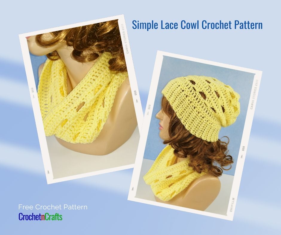 Simple Lace Cowl Crochet Pattern - CrochetNCrafts
