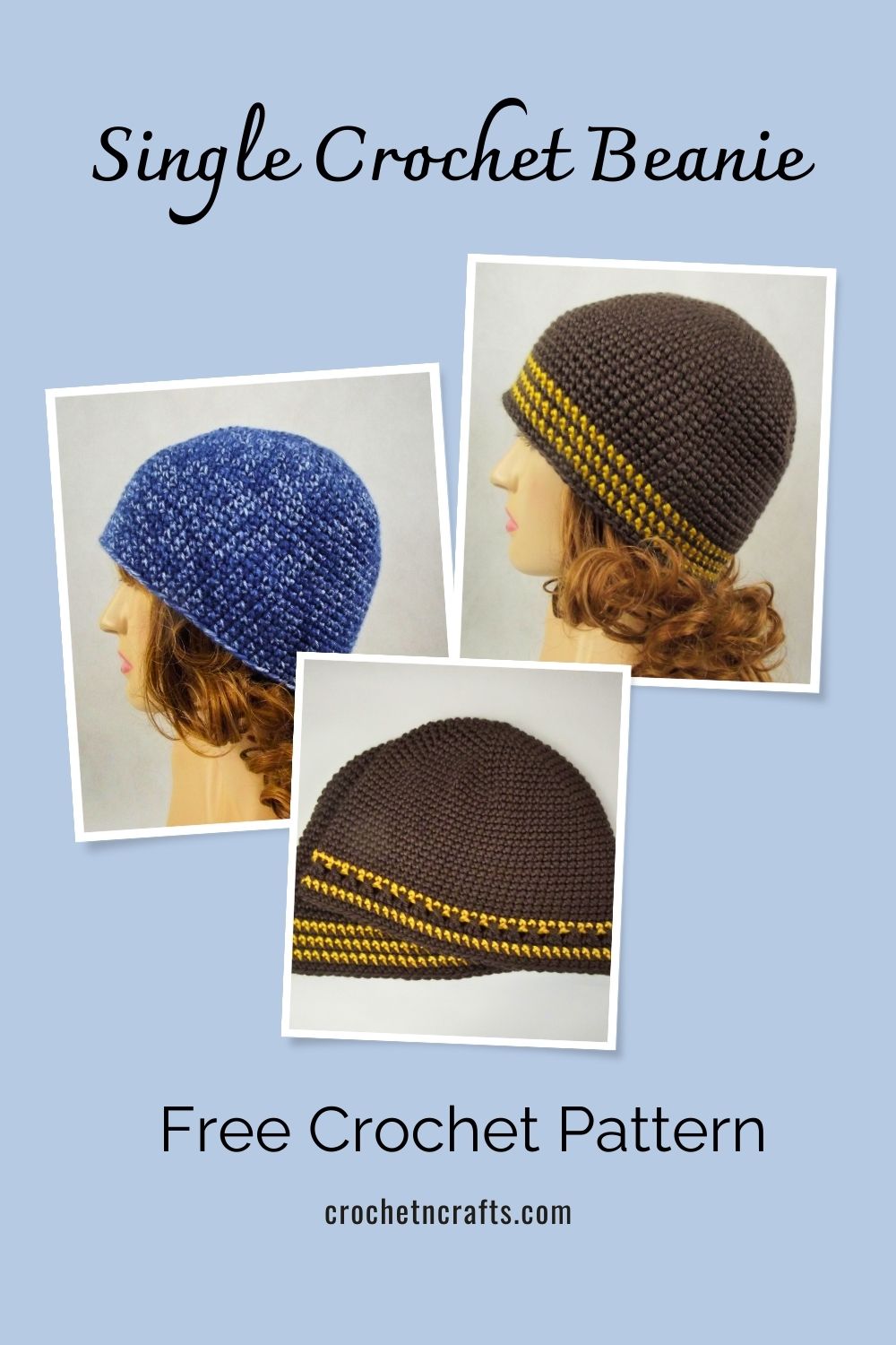 Single Crochet Beanie Pattern by CrochetNCrafts