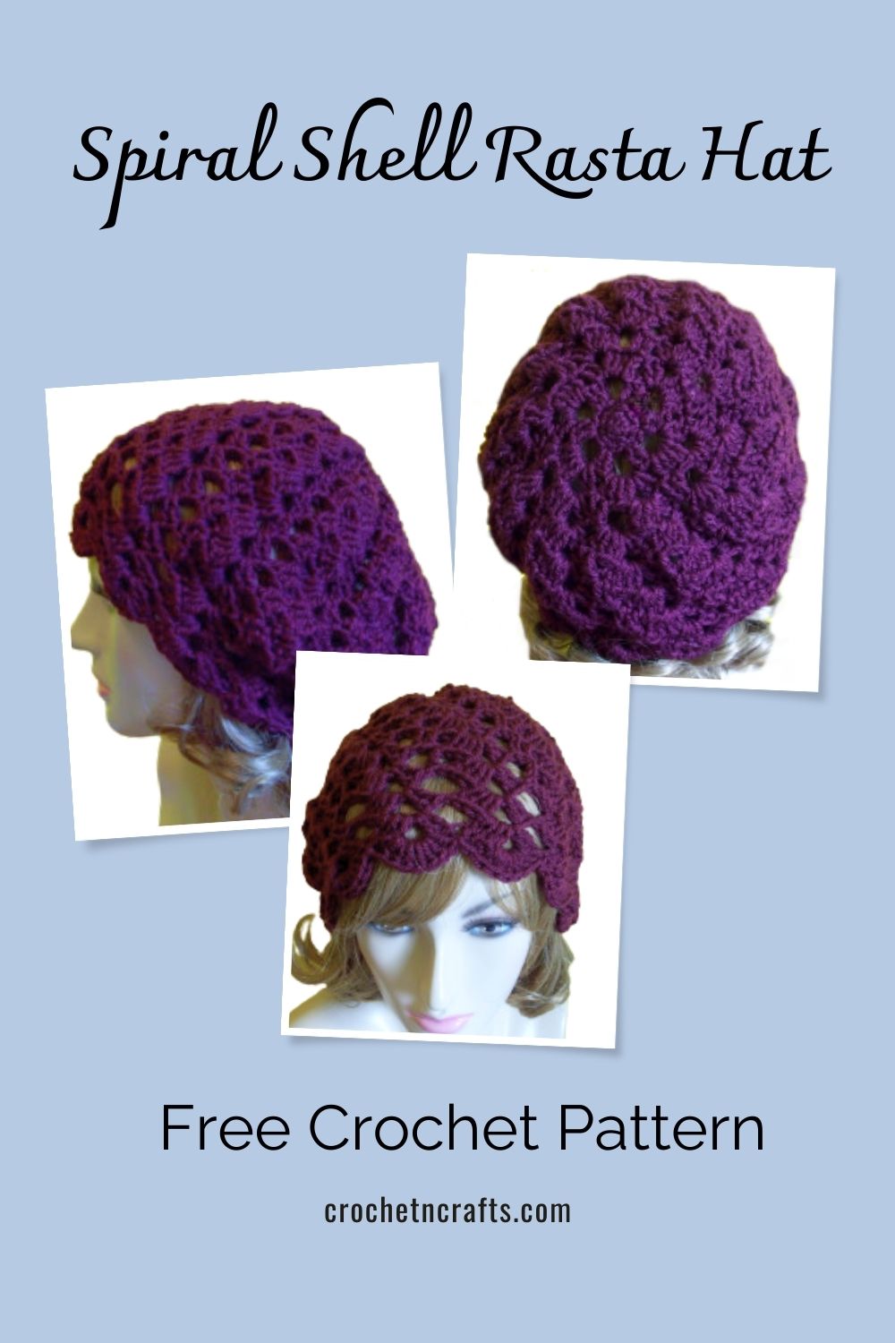 Spiral Shell Rasta Hat ~ FREE Crochet Pattern