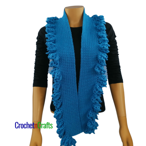 Easy One-Side Ruffle Scarf Crochet Pattern - CrochetNCrafts