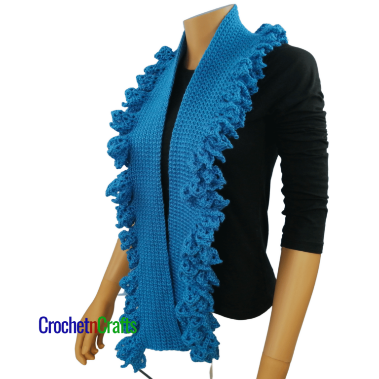 Easy One-Side Ruffle Scarf Crochet Pattern - CrochetNCrafts
