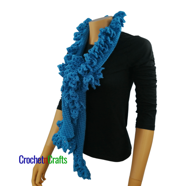 Easy One-Side Ruffle Scarf Crochet Pattern - CrochetNCrafts