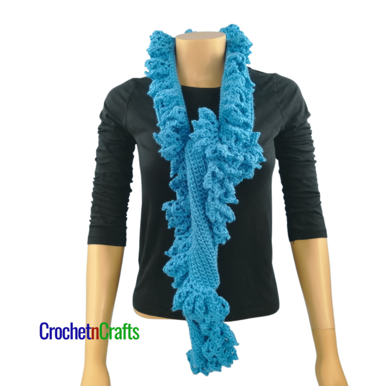 Easy One-Side Ruffle Scarf Crochet Pattern - CrochetNCrafts