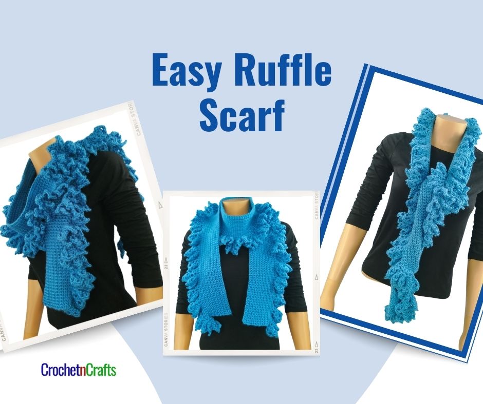 Easy One-Side Ruffle Scarf Crochet Pattern - CrochetNCrafts