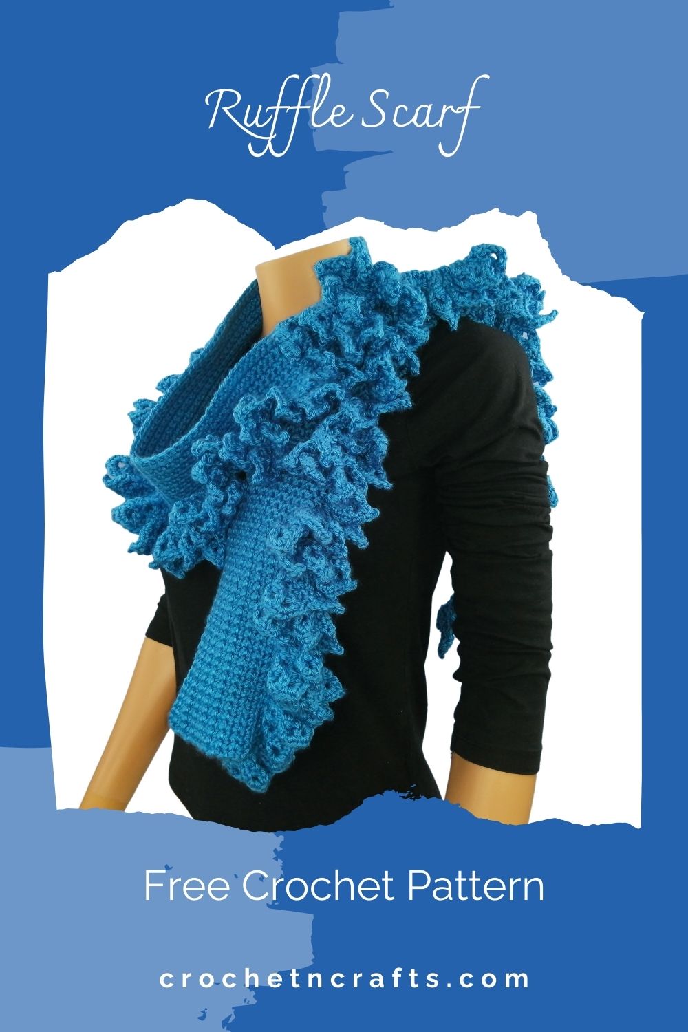 Easy One-Side Ruffle Scarf Crochet Pattern - CrochetNCrafts