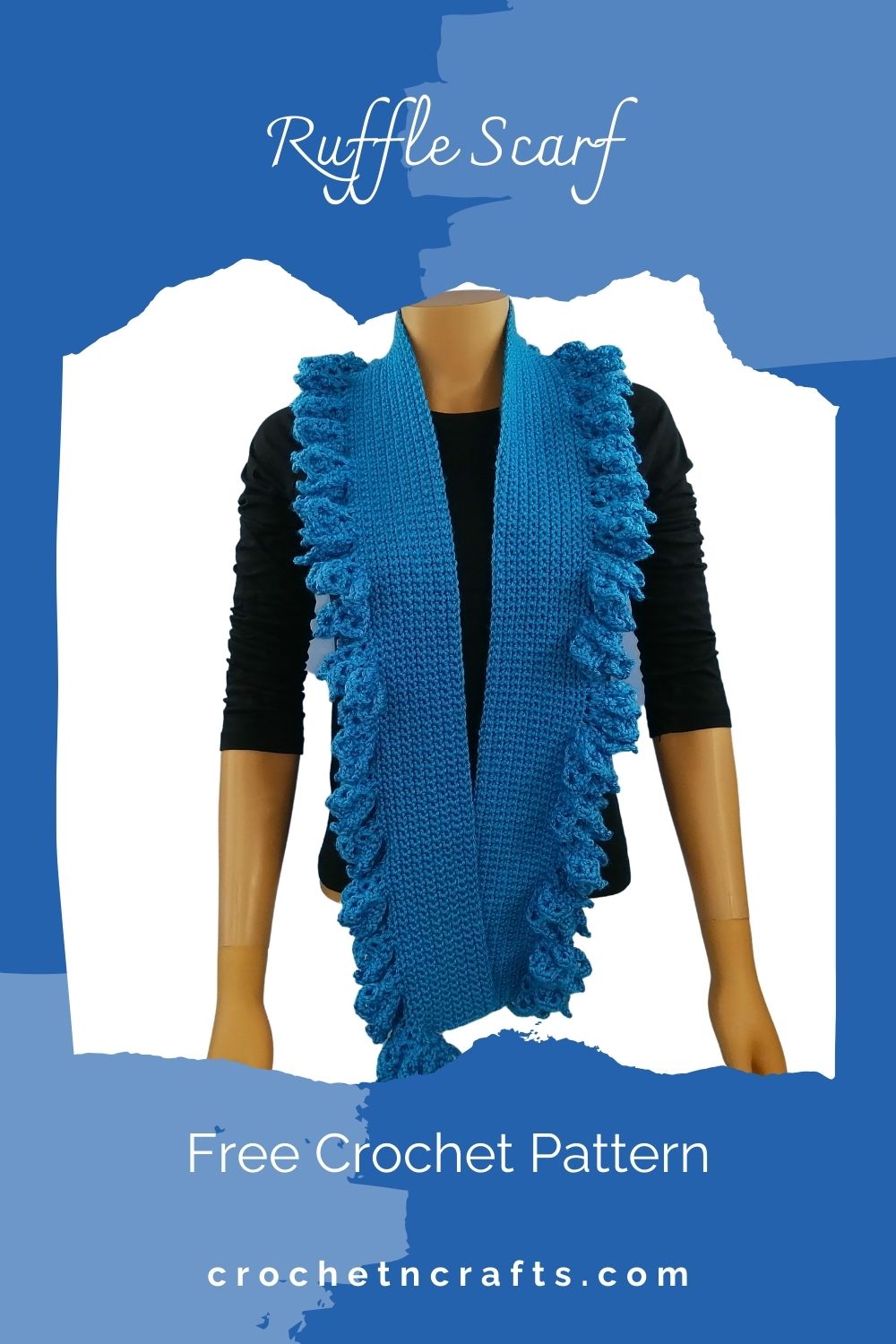 Easy One-Side Ruffle Scarf Crochet Pattern - CrochetNCrafts