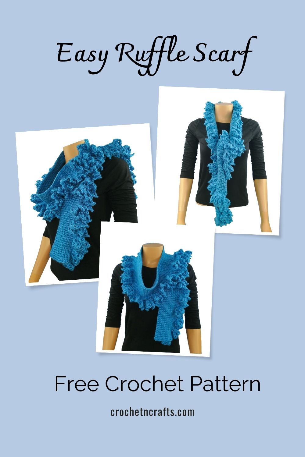 Easy One-Side Ruffle Scarf Crochet Pattern - CrochetNCrafts