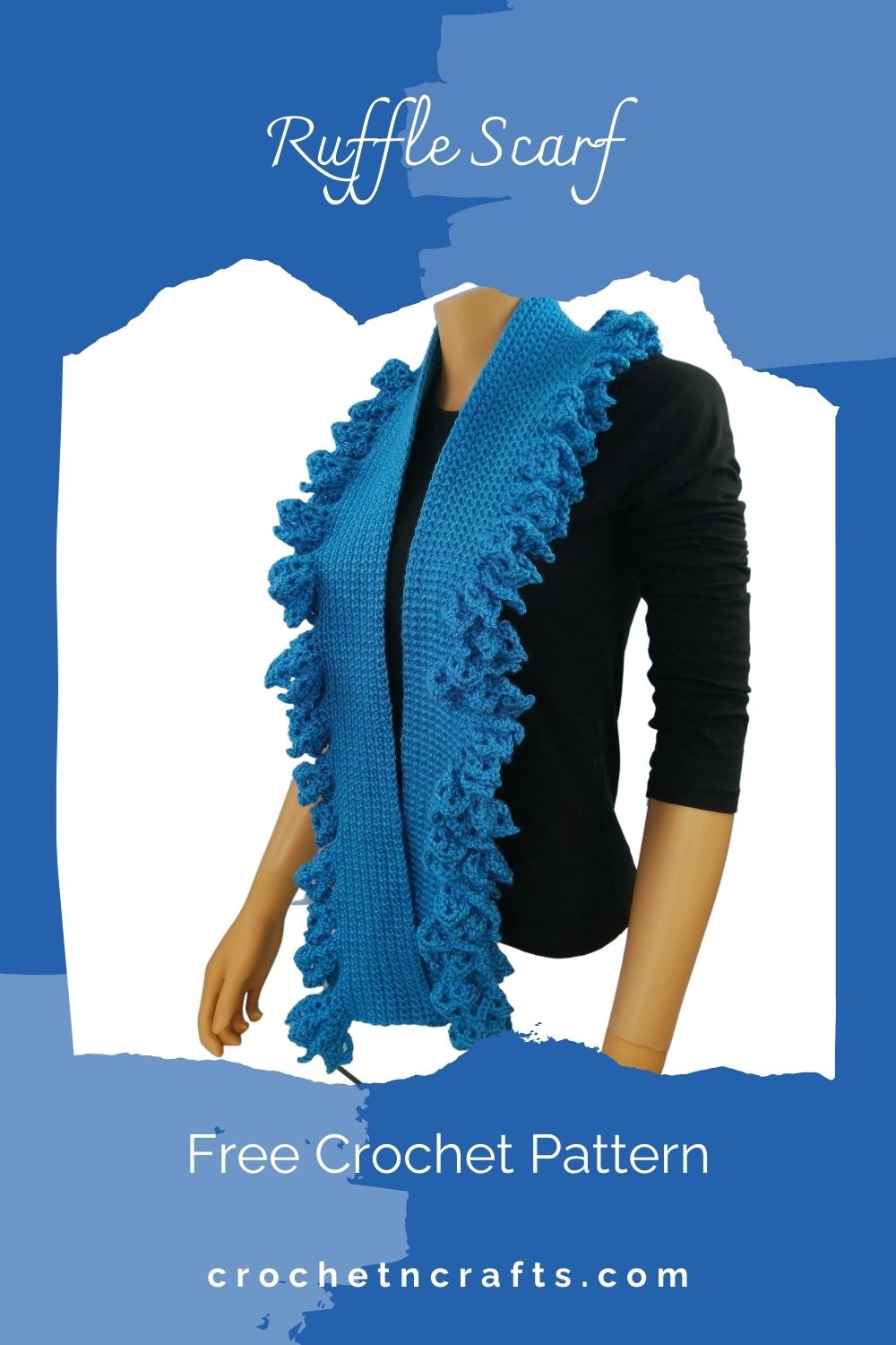 Easy One-Side Ruffle Scarf Crochet Pattern - CrochetNCrafts