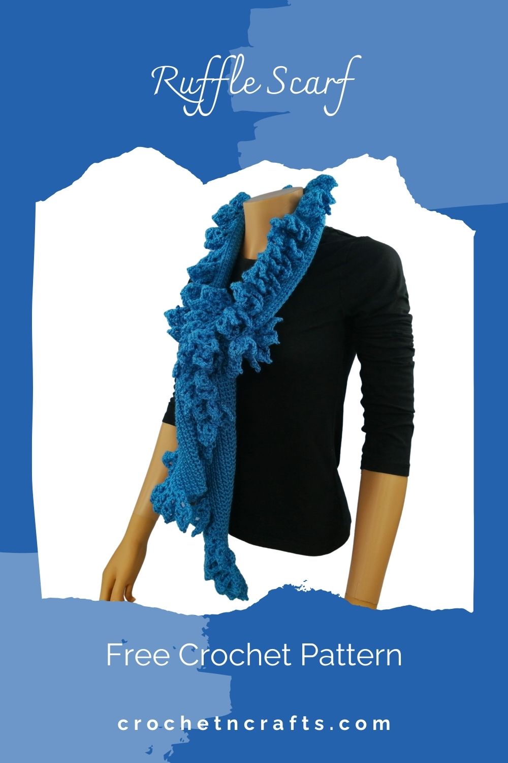 Easy One-Side Ruffle Scarf Crochet Pattern - CrochetNCrafts