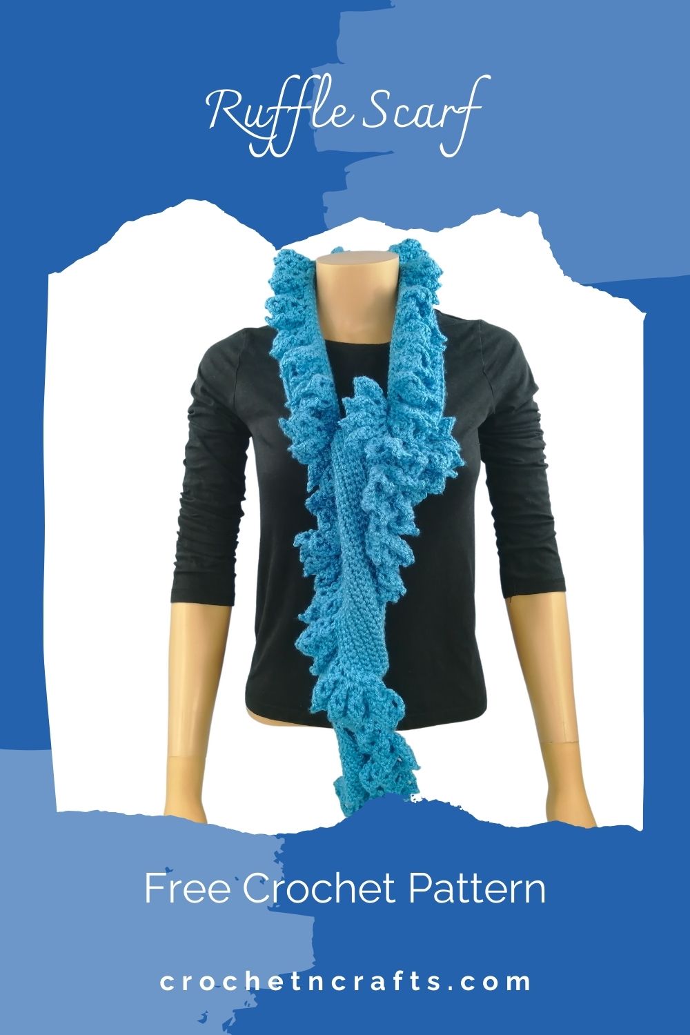 Easy One-Side Ruffle Scarf Crochet Pattern - CrochetNCrafts