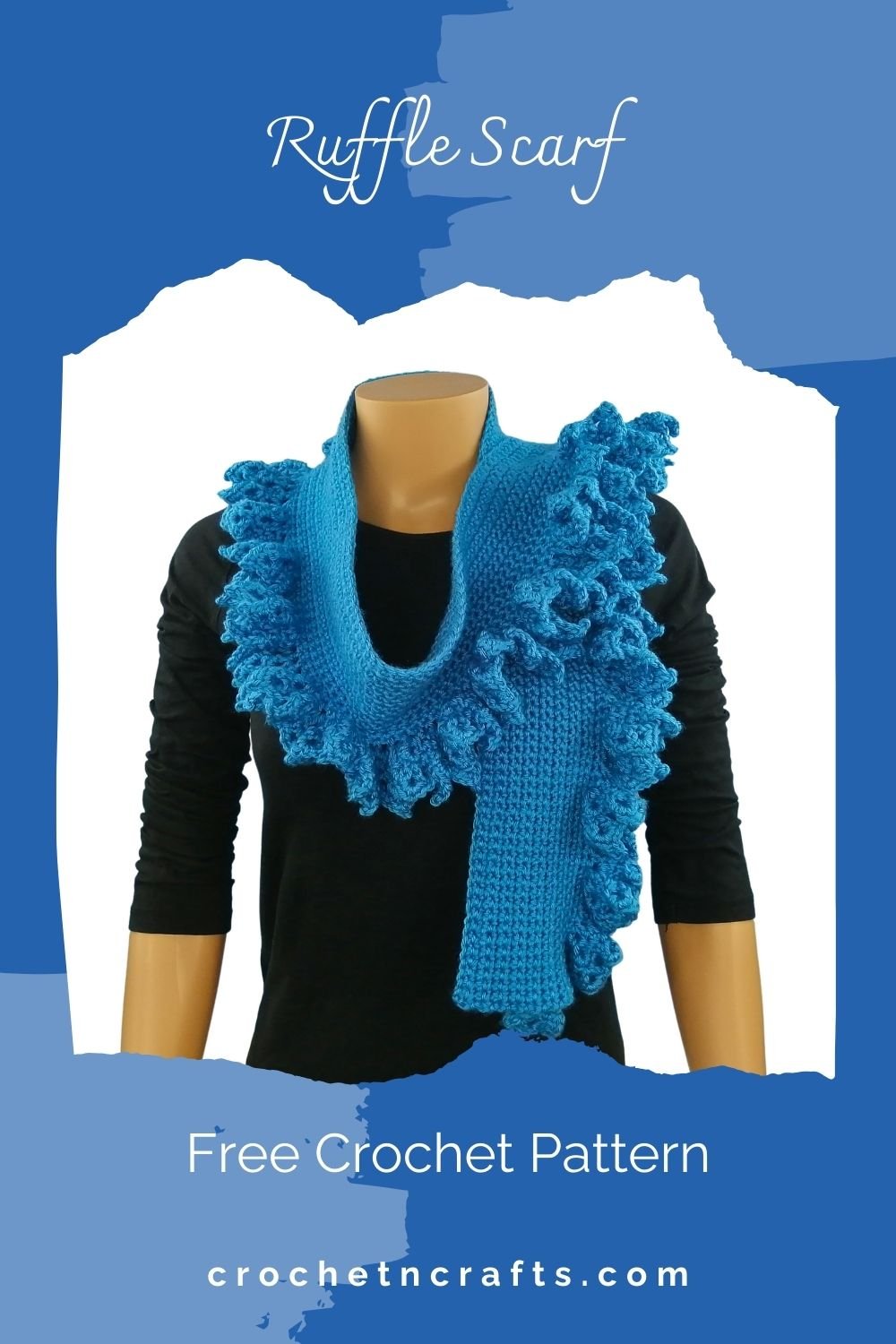 Easy One-Side Ruffle Scarf Crochet Pattern - CrochetNCrafts