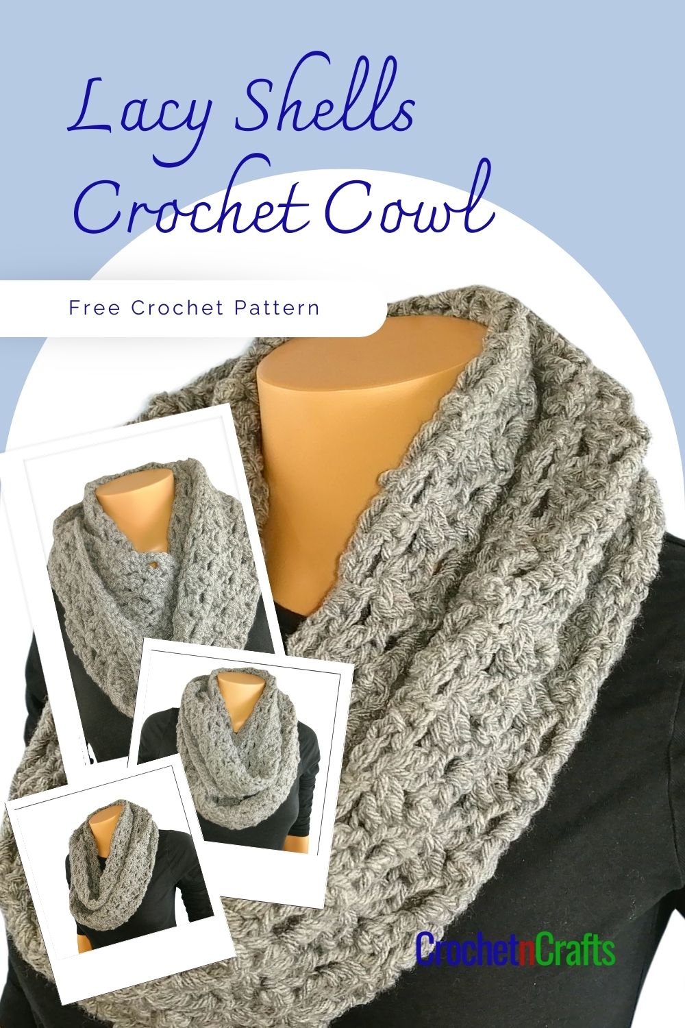 Lacy Shells Crochet Cowl - CrochetNCrafts