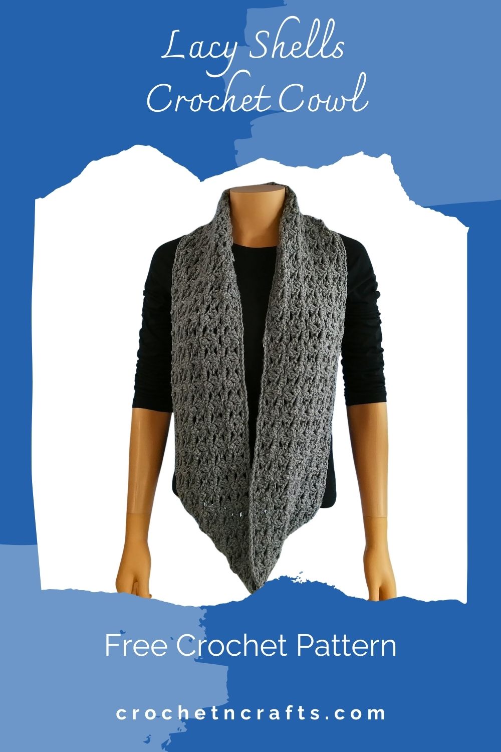 Lacy Shells Crochet Cowl - CrochetNCrafts