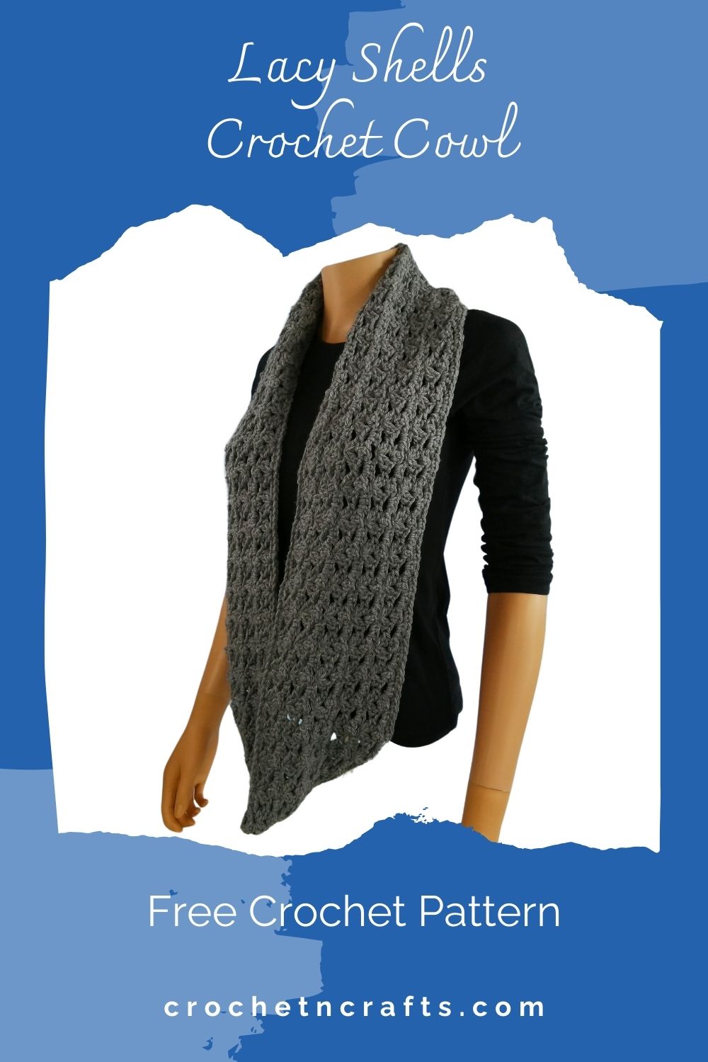 Lacy Shells Crochet Cowl - CrochetNCrafts