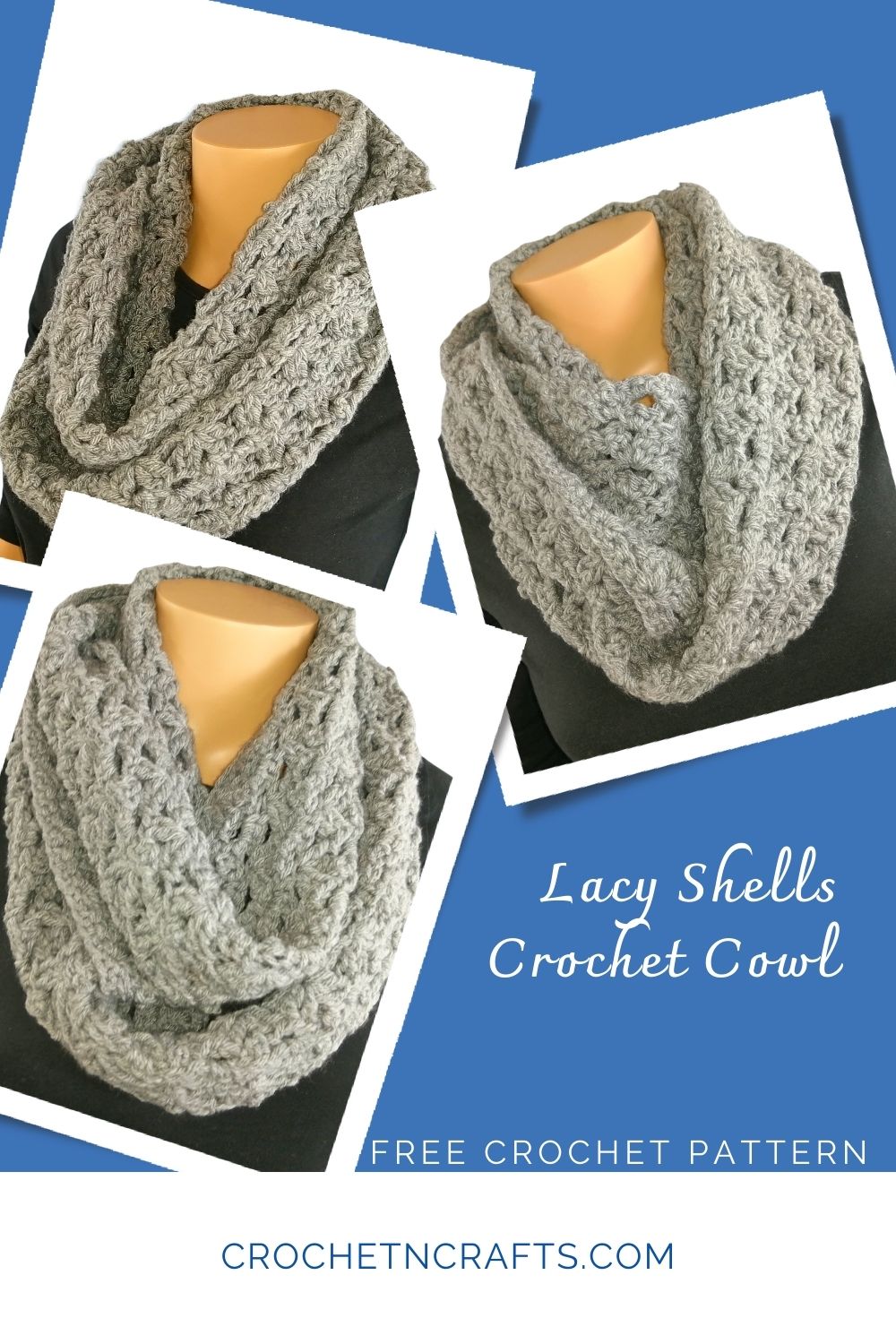 Lacy Shells Crochet Cowl - CrochetNCrafts