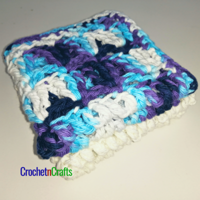 Crochet Dishcloth - Hdc V-st and Tr - CrochetNCrafts