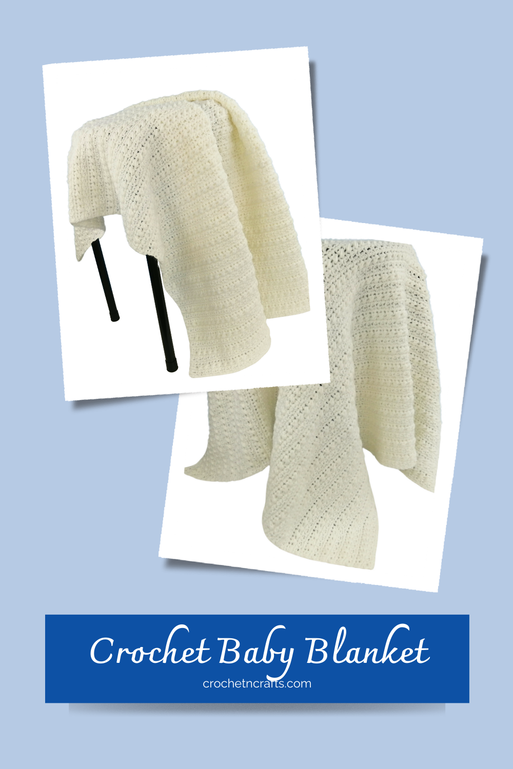 Textured Baby Blanket - Crossed Puffs with SC Eyelets - CrochetNCrafts