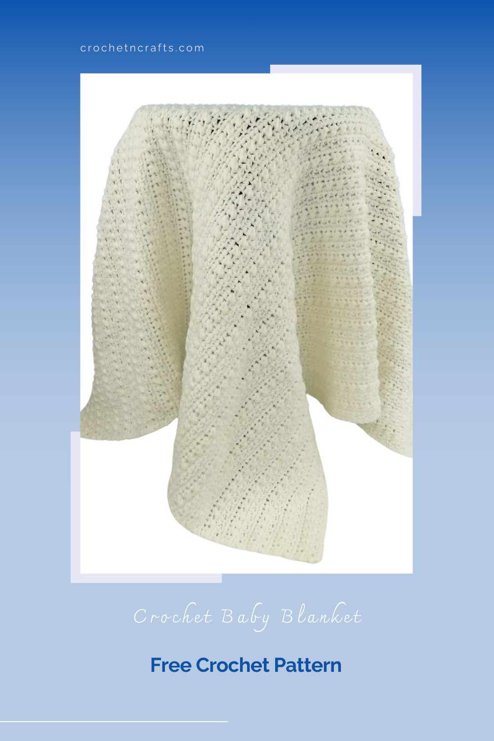 Textured Baby Blanket - Crossed Puffs with SC Eyelets - CrochetNCrafts