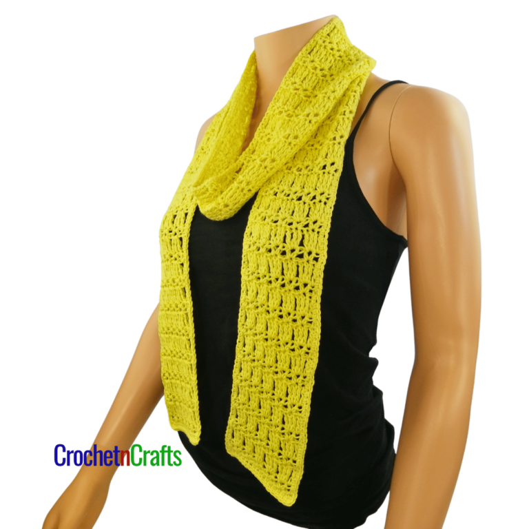 Skinny Summer Scarf Crochet Pattern - Hdc V-St and Tr - CrochetNCrafts