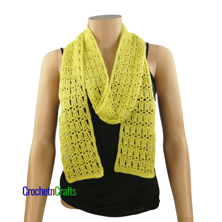Skinny Summer Scarf Crochet Pattern - Hdc V-St and Tr - CrochetNCrafts