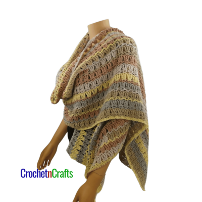 Easy Crochet Shawl Pattern - Hdc v-st and tr - CrochetNCrafts