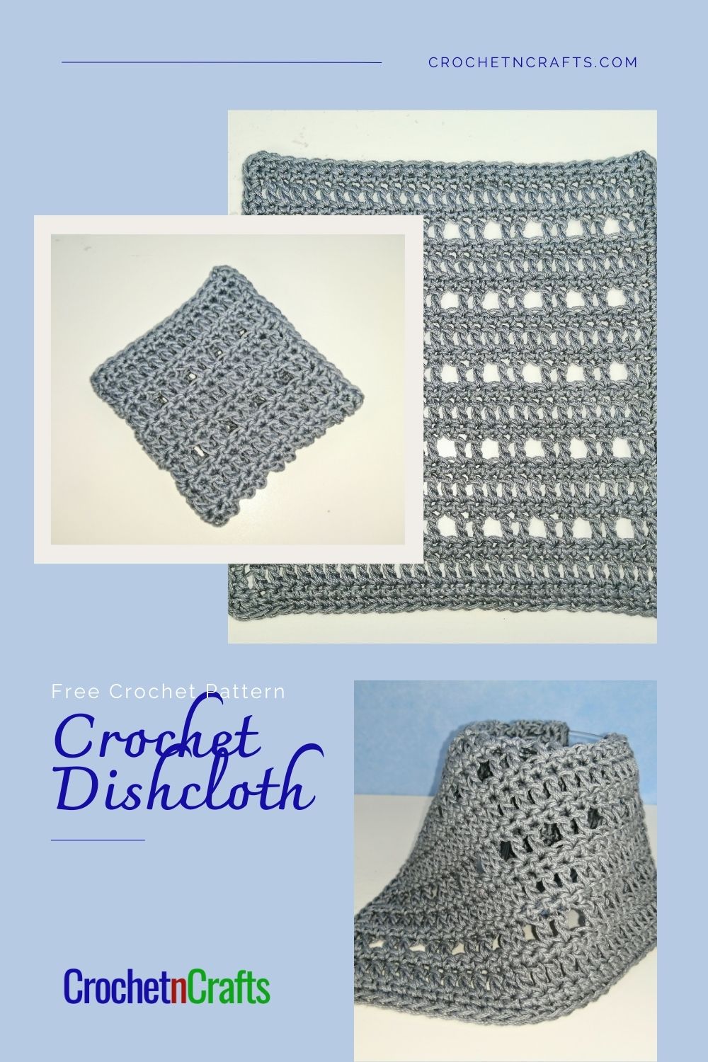 Crochet Dishcloth Pattern - Intermittent Open Stitch - CrochetNCrafts