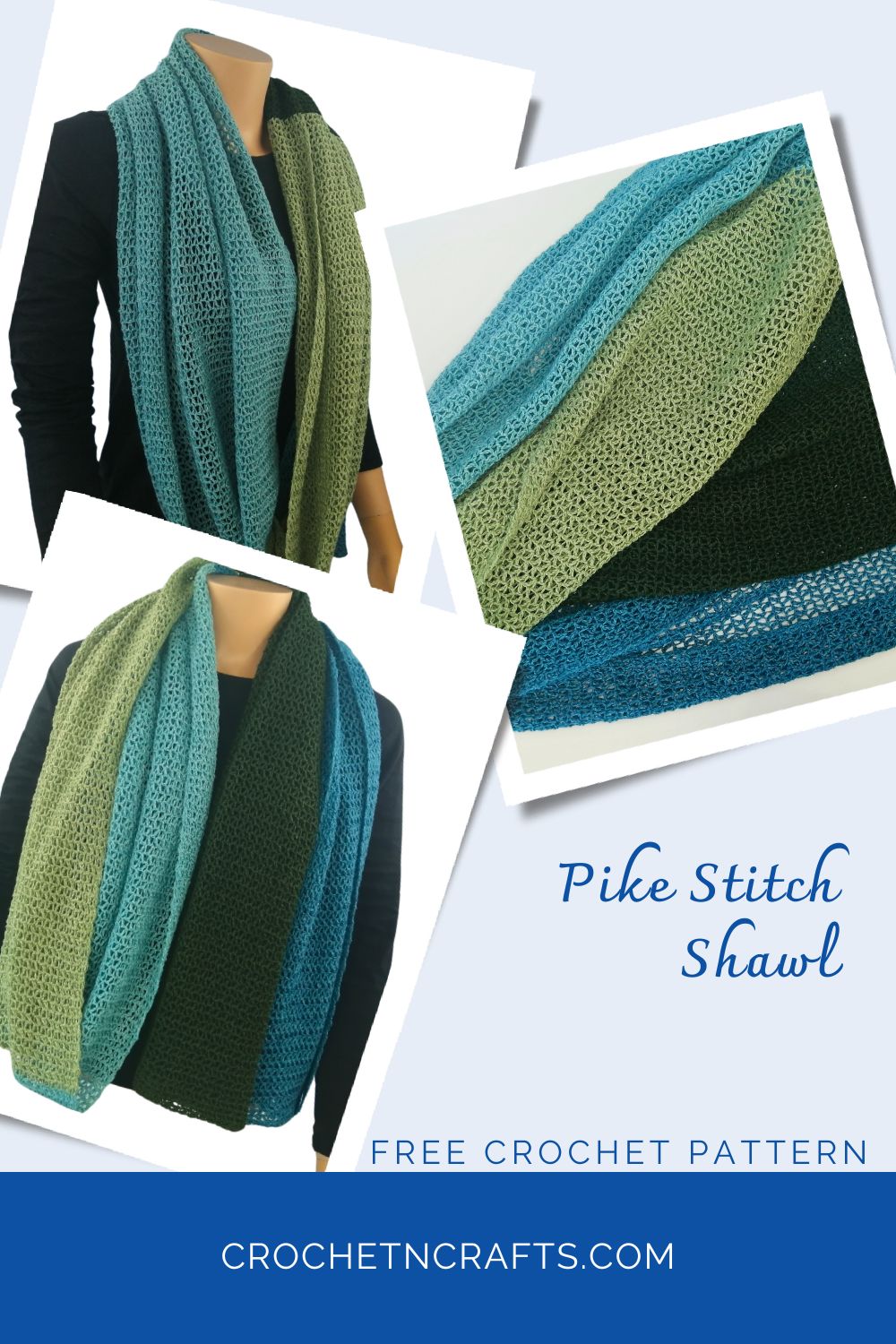 Pike Stitch Crochet Shawl Pattern - CrochetNCrafts