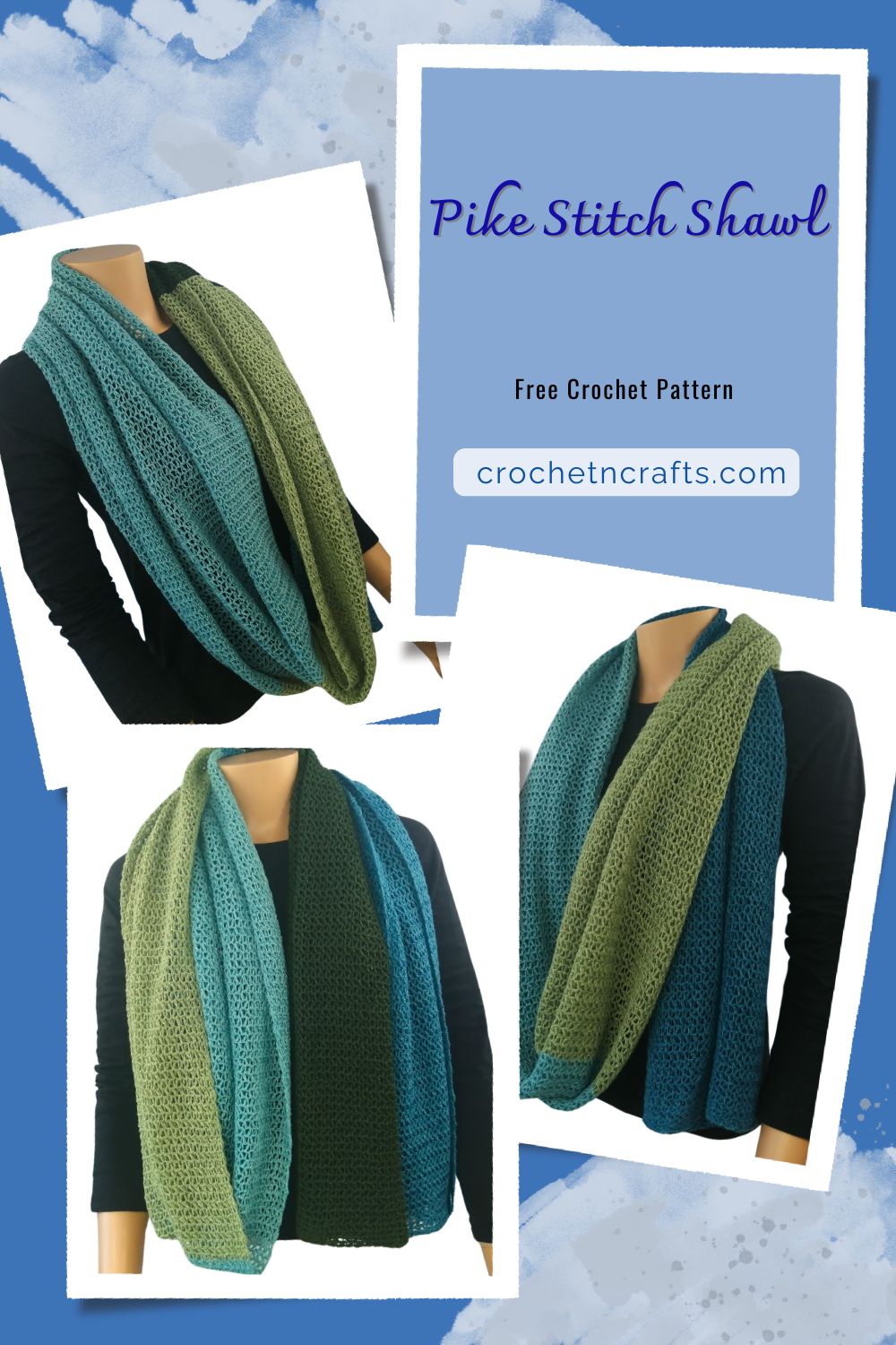 Pike Stitch Crochet Shawl Pattern - CrochetNCrafts