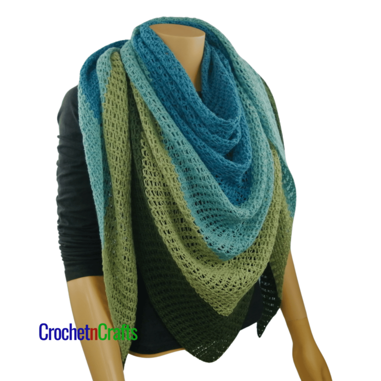Pretty Simple Triangular Shawl Crochet Pattern - CrochetNCrafts