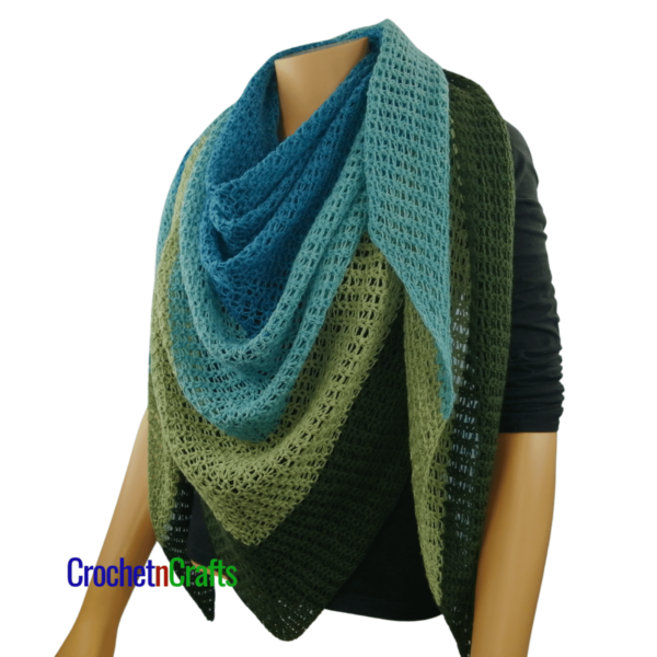 Pretty Simple Triangular Shawl Crochet Pattern - CrochetNCrafts