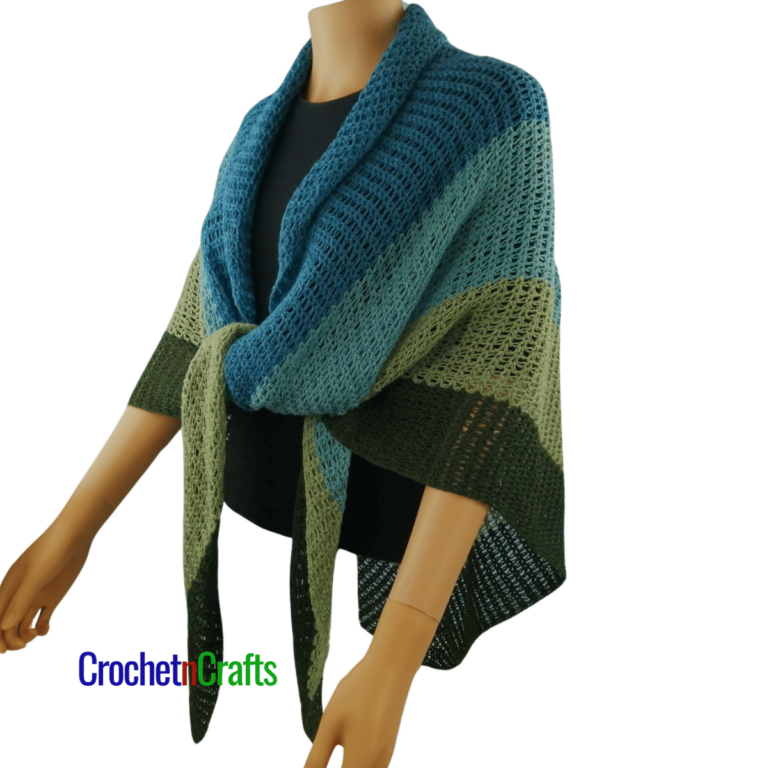Pretty Simple Triangular Shawl Crochet Pattern - CrochetNCrafts