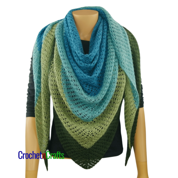 Pretty Simple Triangular Shawl Crochet Pattern - CrochetNCrafts