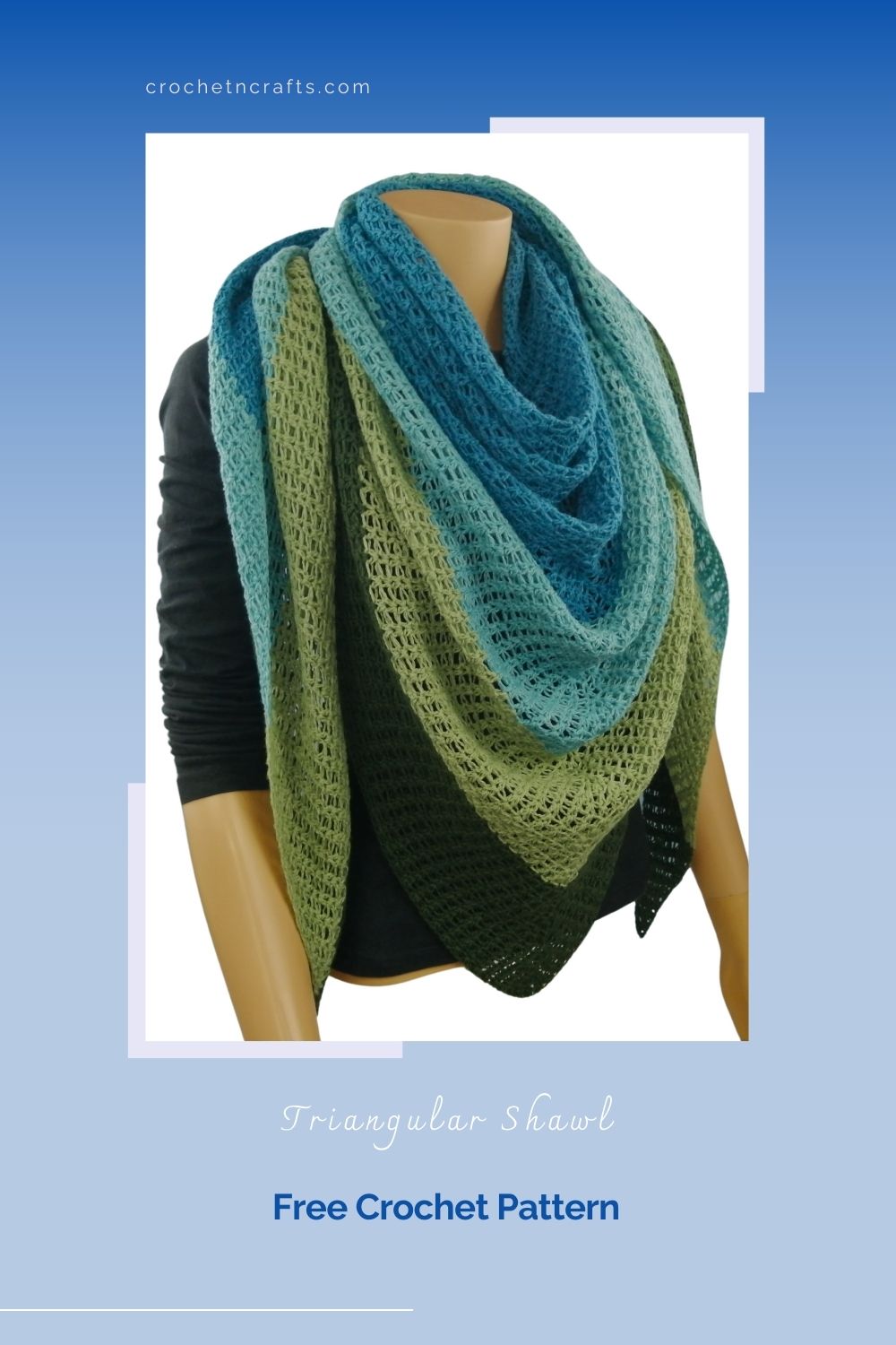 Pretty Simple Triangular Shawl Crochet Pattern - CrochetNCrafts