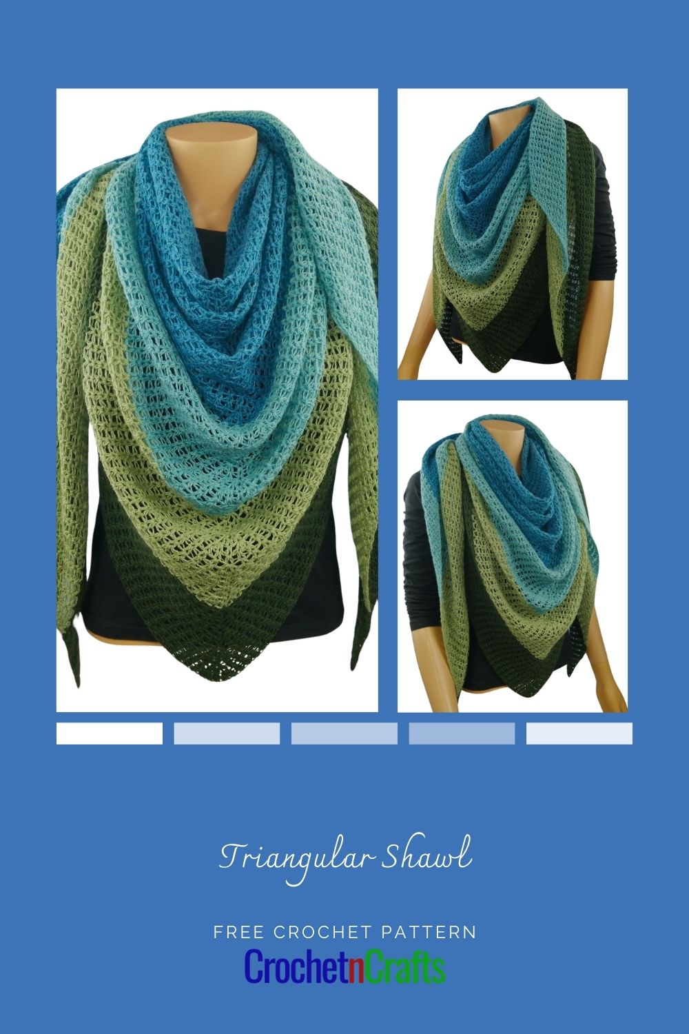 Pretty Simple Triangular Shawl Crochet Pattern - CrochetNCrafts