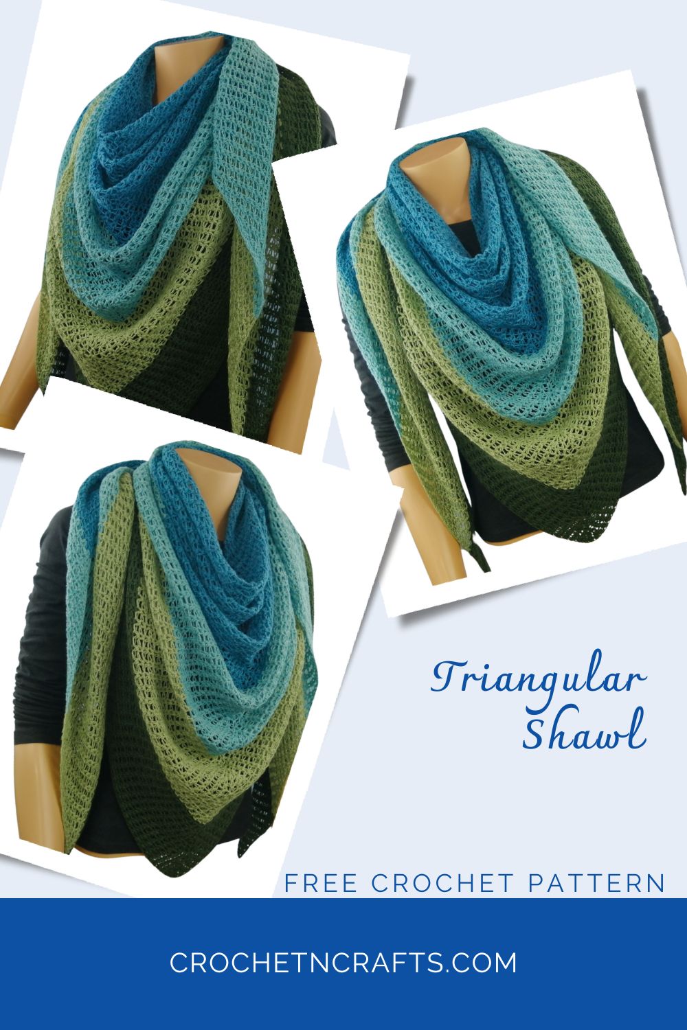 Pretty Simple Triangular Shawl Crochet Pattern - CrochetNCrafts