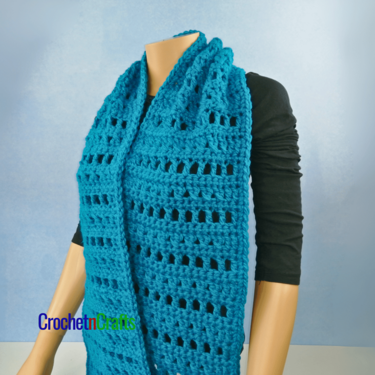 Open Double Crochet and Cross Stitch Scarf - CrochetNCrafts