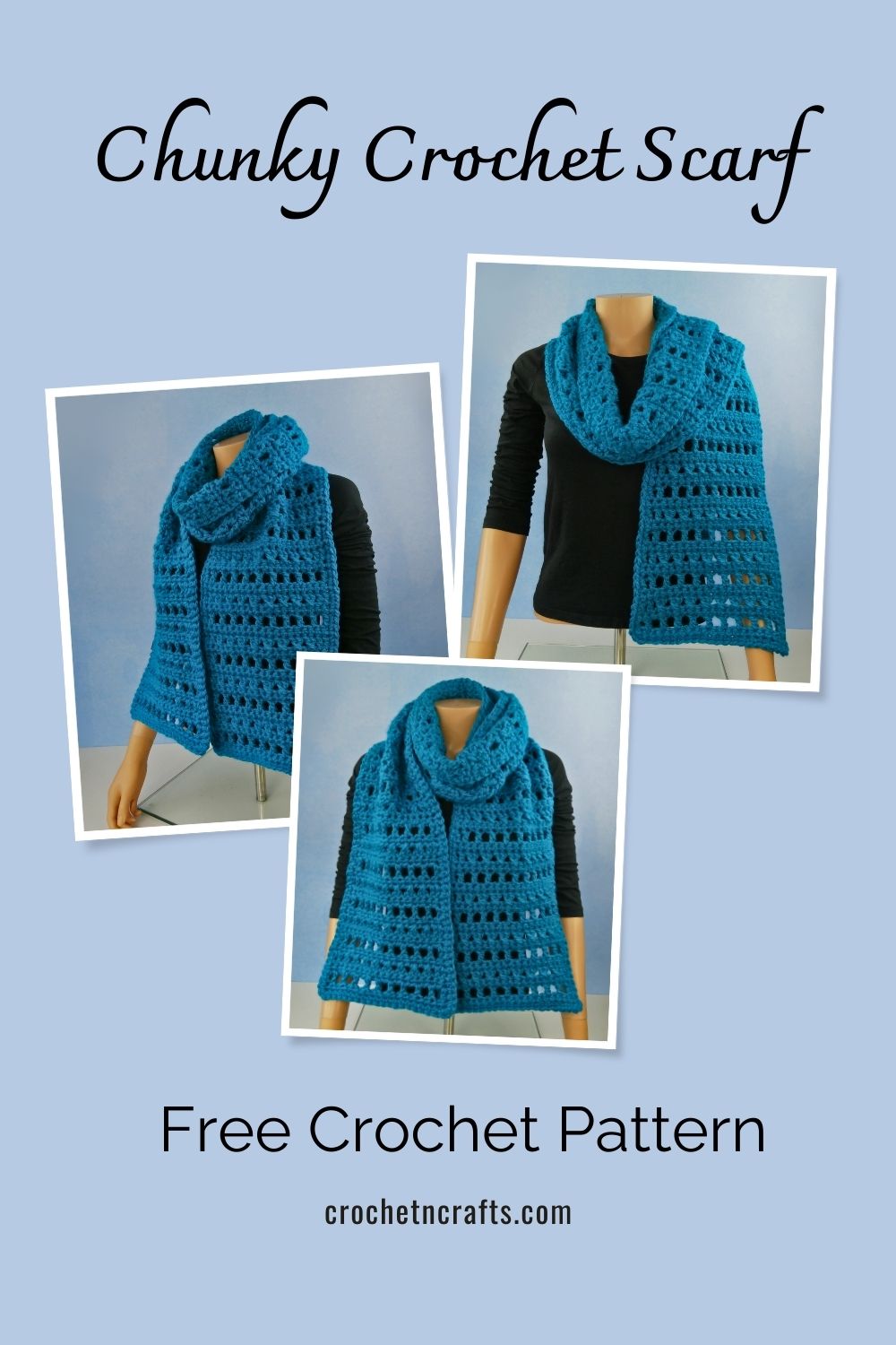 Open Double Crochet and Cross Stitch Scarf - CrochetNCrafts