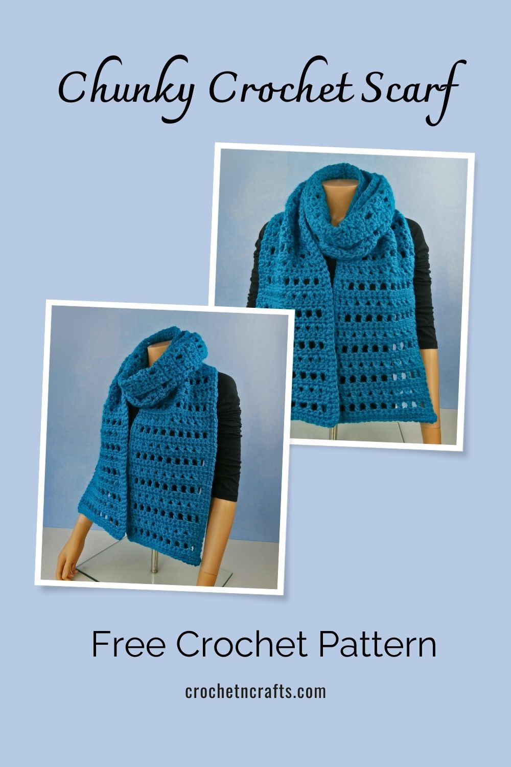 Open Double Crochet and Cross Stitch Scarf - CrochetNCrafts