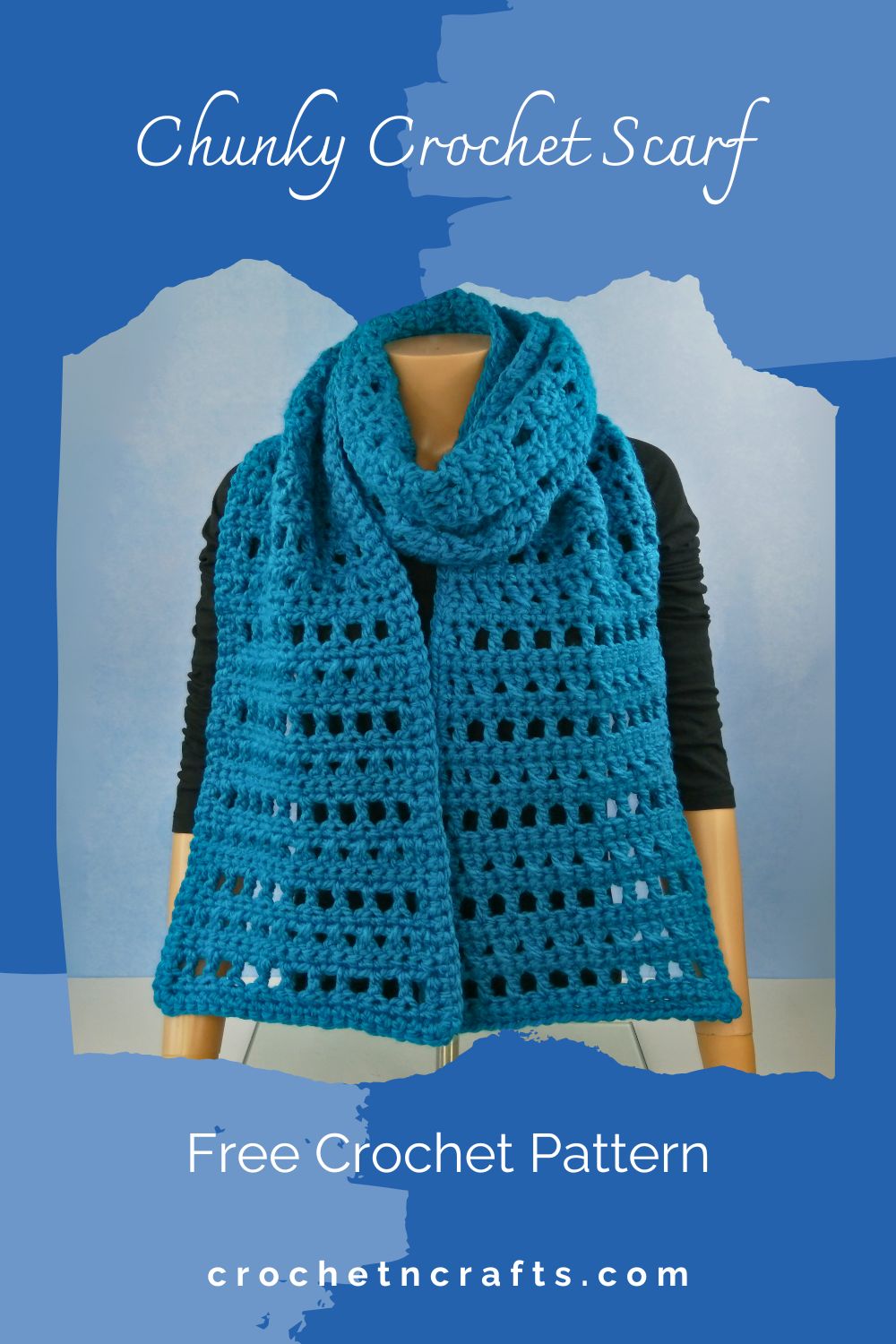 Open Double Crochet and Cross Stitch Scarf - CrochetNCrafts
