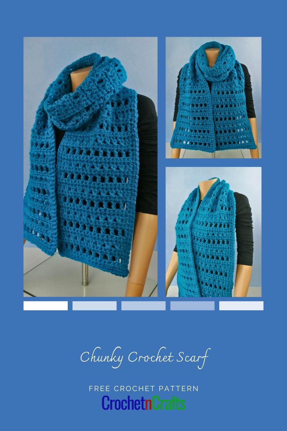 Open Double Crochet and Cross Stitch Scarf - CrochetNCrafts