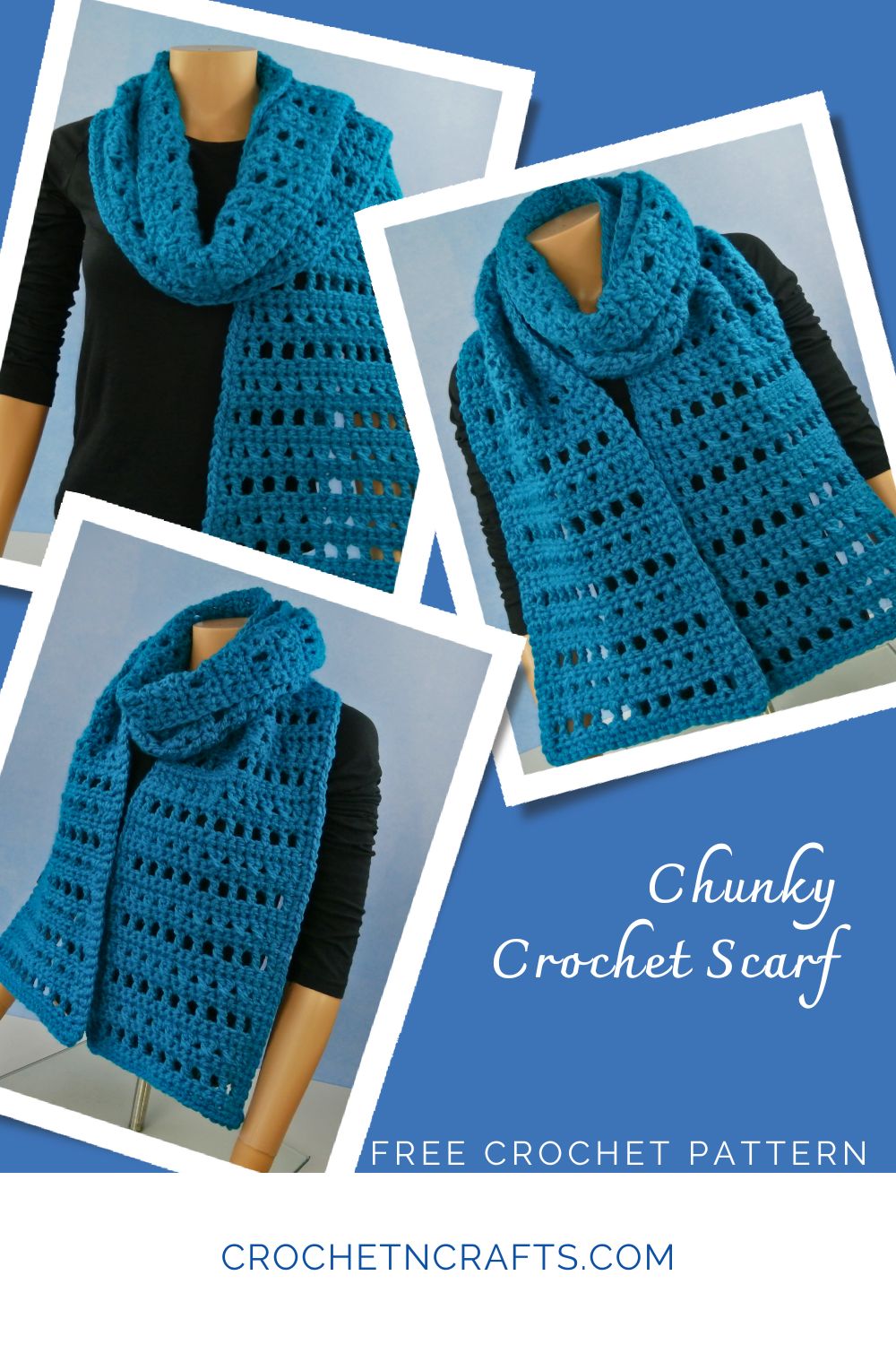 Open Double Crochet and Cross Stitch Scarf - CrochetNCrafts