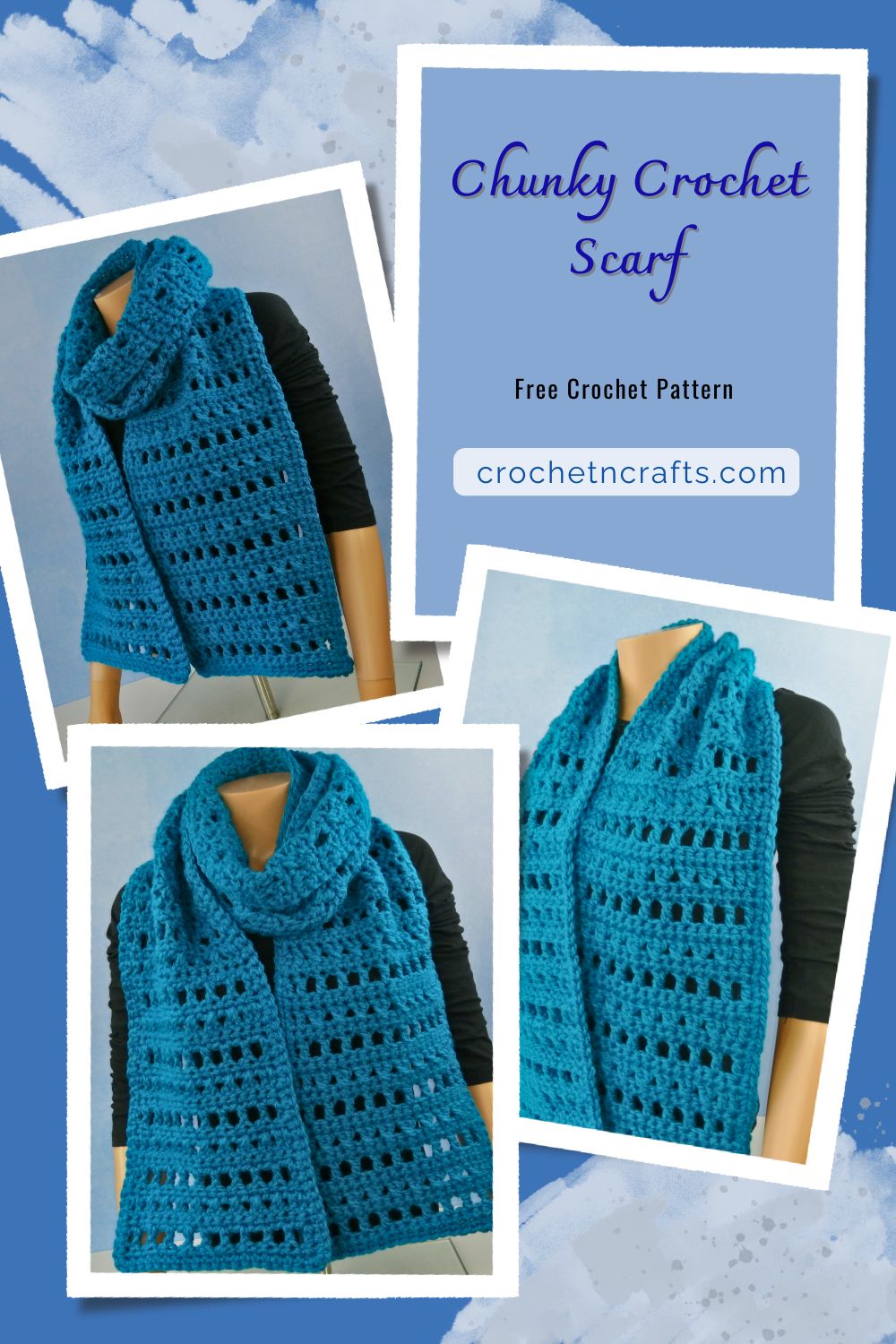 Open Double Crochet and Cross Stitch Scarf - CrochetNCrafts