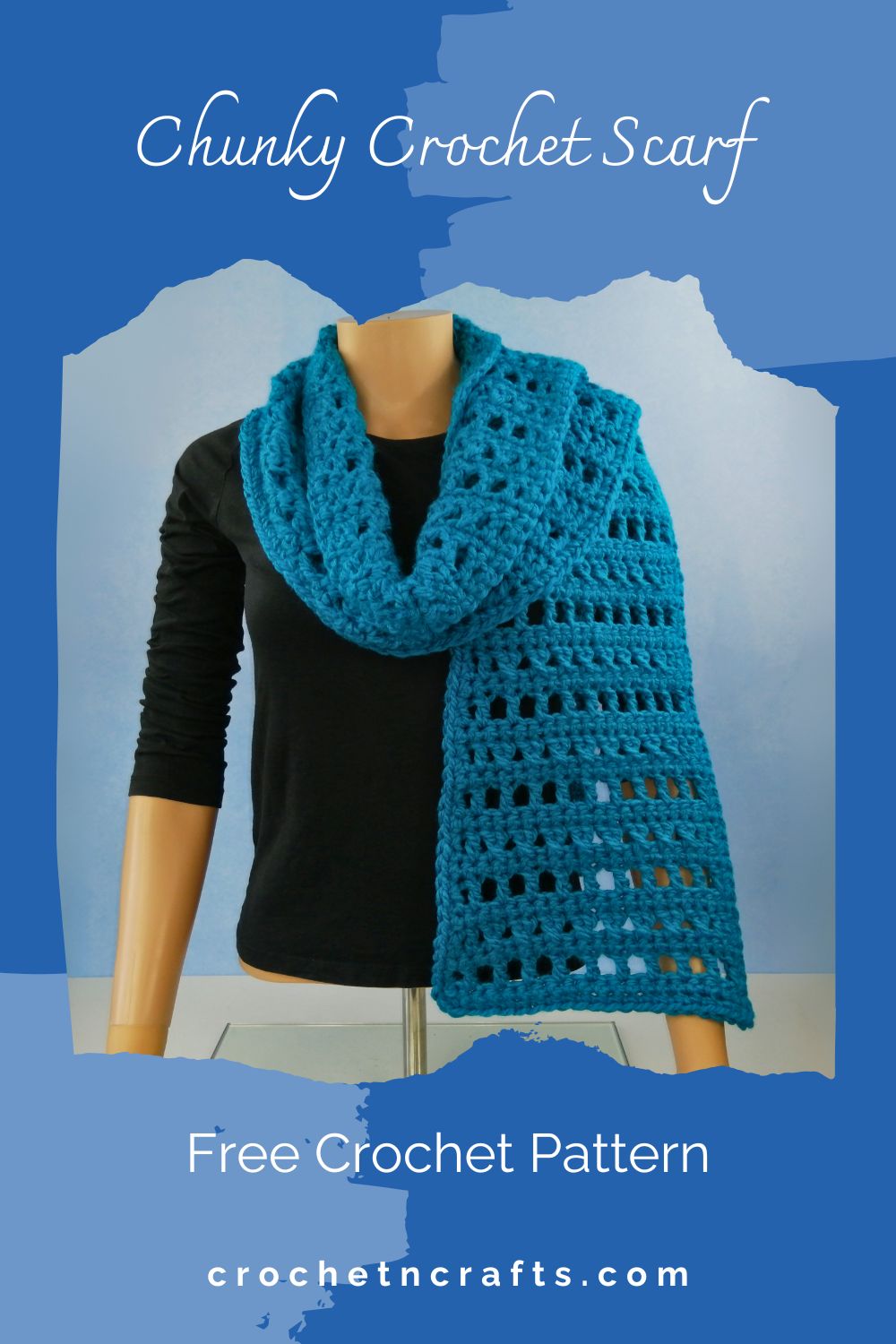 Open Double Crochet and Cross Stitch Scarf - CrochetNCrafts