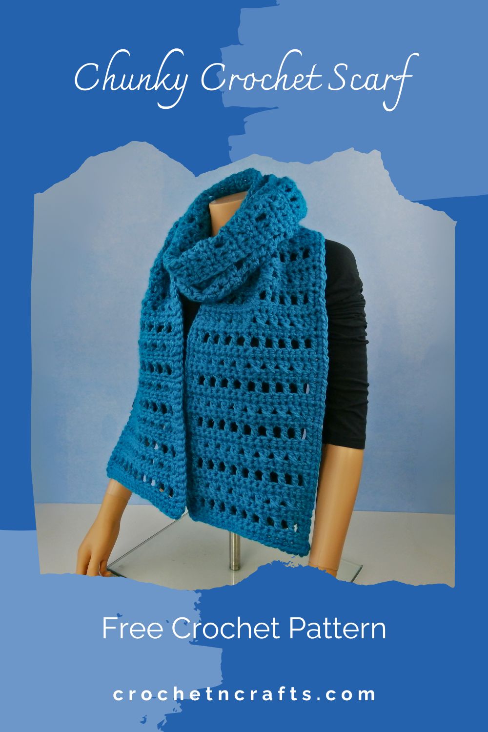 Open Double Crochet and Cross Stitch Scarf - CrochetNCrafts